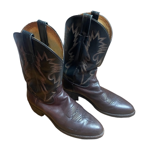 Dan Post | Shoes | Vintage Dan Post Cowboy Boots Size9 D Black And ...